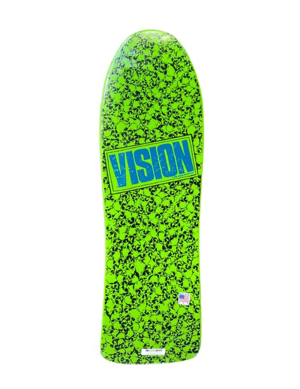 Skateboard Old School Vision Punk Skull Green 10”